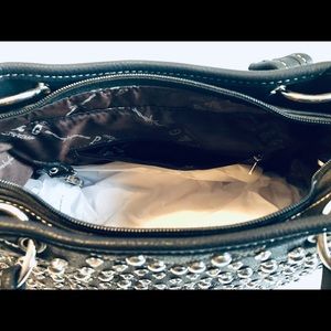 P&G Collection | Bags | Pg Collection Black Rhinestone And Stud Handbag ...
